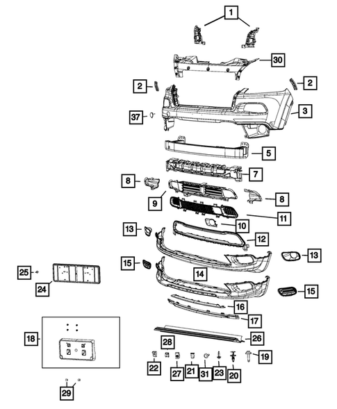 Front Bumper and Fascia for 2016 Jeep Cherokee | Mopar Online Parts