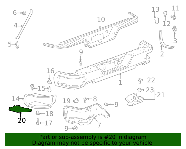 2019-2024 GM Bumper Step Pad 84227858 GM | GMPartsDirect.com