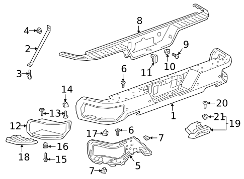 Bumper & Components - Rear for 2019 GMC Sierra 1500 | GMPartsDirect.com