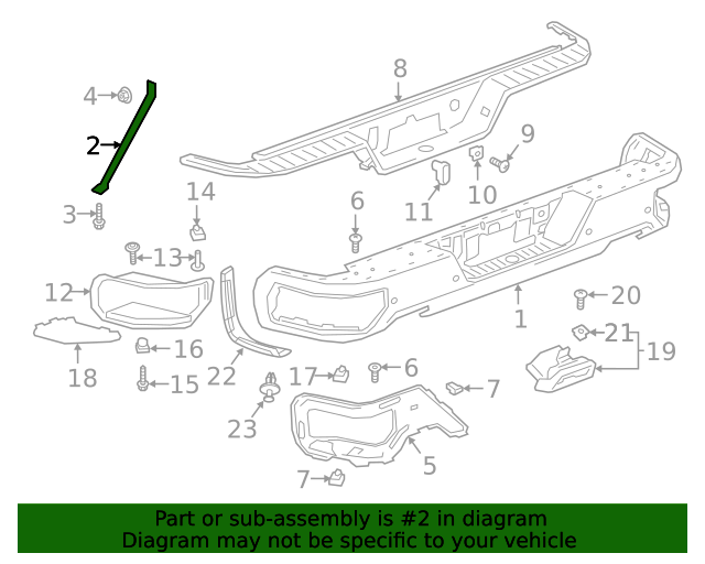 2019-2020 GM Bumper Brace - Passenger Side (RH) 84393129 | TascaParts.com