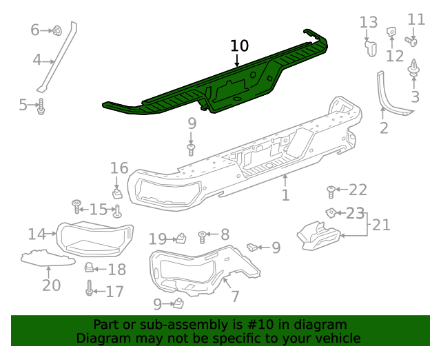 2019-2024 GM Rear Bumper Fascia Step Pad 84564764 GM | GMPartsDirect.com