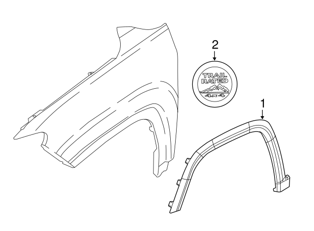 2017-2021 Jeep Compass Wheel Opening Molding - Driver's Side (LH ...