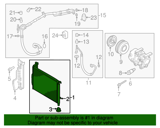 97606-C1001 - Condenser 2016-2018 Kia Optima | Kia.Parts Store
