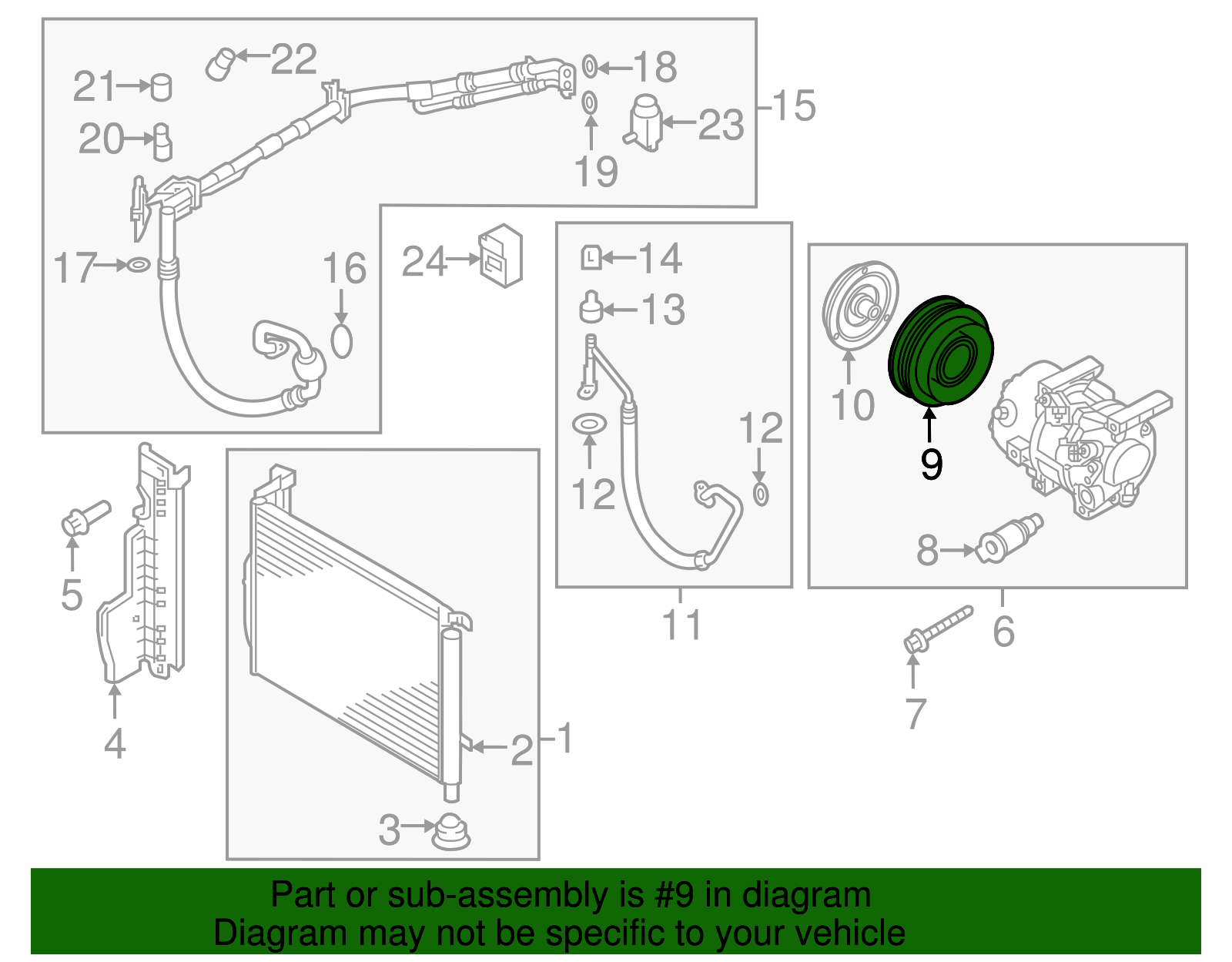 2011-2020 Kia A/C Compressor Clutch Pulley 97643-3R000 | Kia Automotive ...