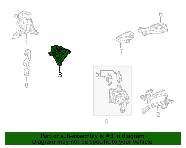 2020-2023 Toyota Side Mount Bracket 12315-F2071 | Toyota Parts Center