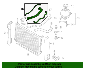 17128571612 - 2015-2017 BMW X3 Upper Hose (17-12-8-571-612) | BMW of ...