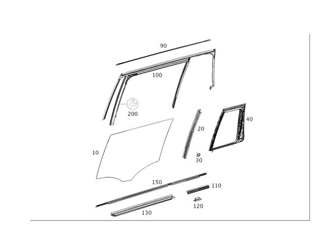 292-735-02-25 - Window Guide Rail 2016-2019 Mercedes-Benz | Mercedes ...