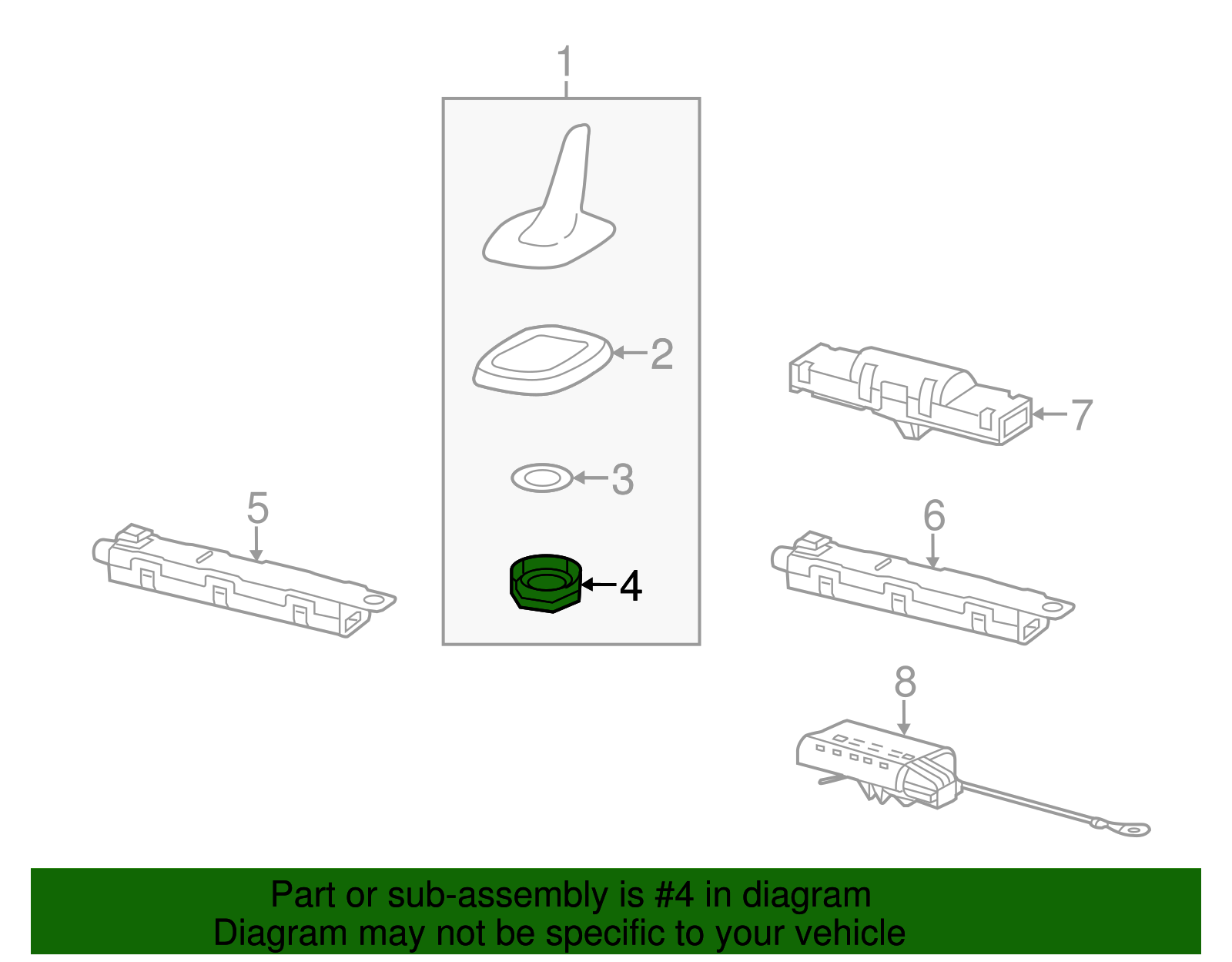 2016-2018 Volkswagen Antenna Assembly Nut WHT-007-459 | VW Direct Auto ...
