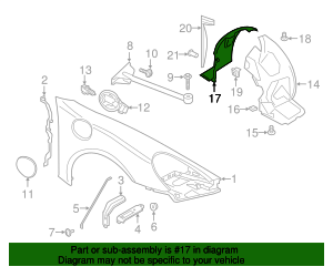981-504-504-01 - Fender Splash Shield 2013-2024 Porsche ...