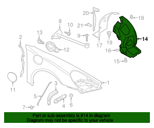982-809-957-G - High-Quality Fender Splash Shield for 2017-2024 Porsche ...