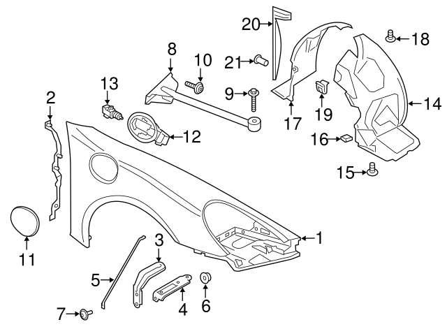 981-504-504-01 - Fender Splash Shield 2013-2024 Porsche ...