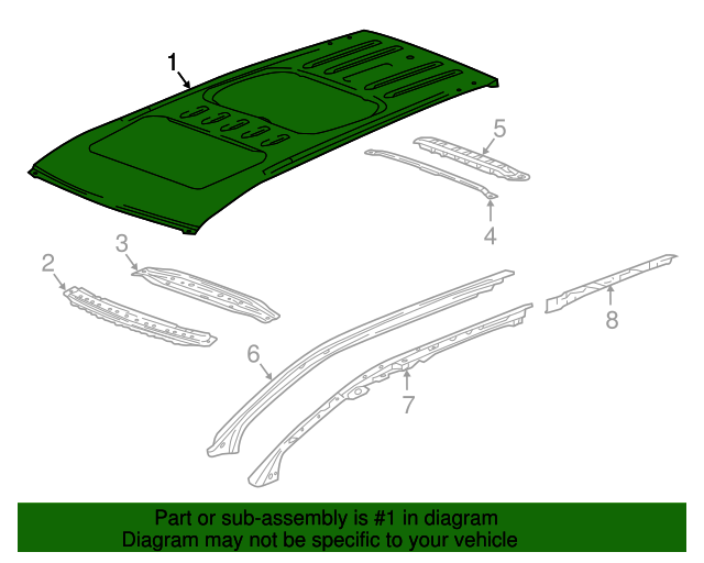 2018-2023 Chevrolet Traverse Roof Panel 85129217 | GMPartsDirect.com