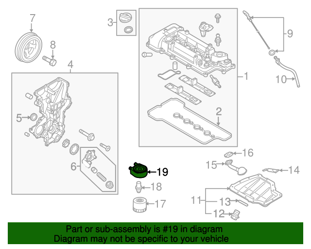 26410-2B710 - Engine Oil Cooler 2014-2016 Kia | Kia.Parts Store