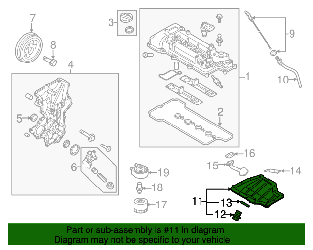 21510-2B700 - Oil Pan 2014-2023 Kia | Kia.Parts Store