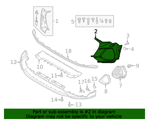 2019-2021 Audi Q3 Bumper Cover 83A-807-107-G-GRU | Genuine Audi Parts