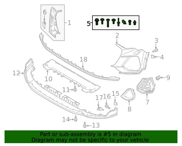 2019-2022 Audi Q3 Bumper Cover Mount Kit V04-017-001-P | Audi USA Parts