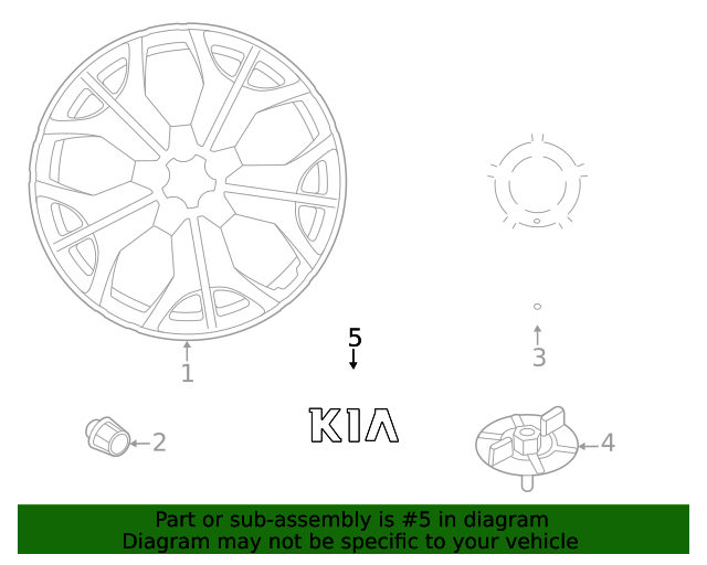 52960-M6500 - Center Cap 2021-2023 Kia Seltos | Kia.Parts Store