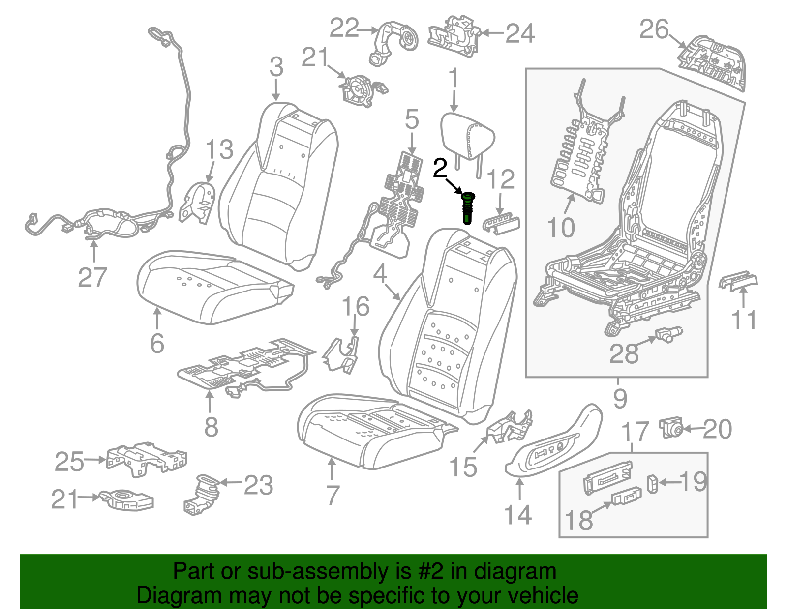 81544-T2F-A01ZM - Guide L Headrest Lock *NH900L* (Deep Black) - 2017 ...