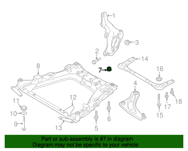 2019-2022 Nissan Lower Control Arm Nut 54588-1KA0A | Nissan Parts Store