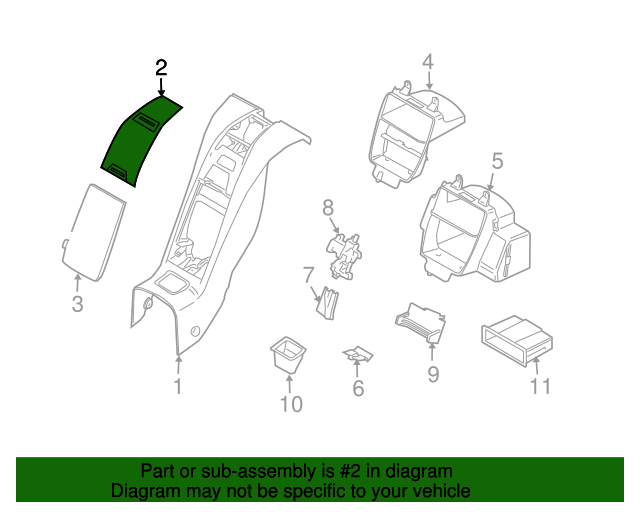 51467055464 - 2003-2008 BMW Z4 Center Console Trim Panel Upper Cover ...