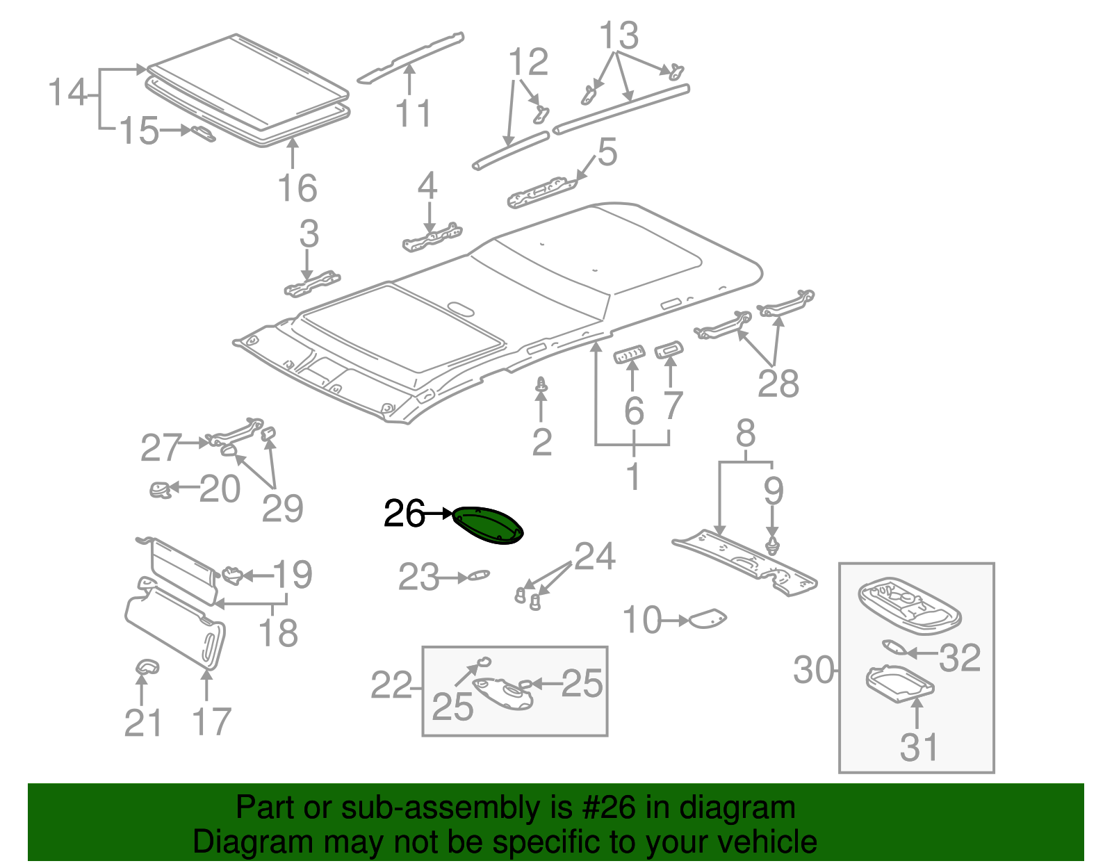 2005-2007 Toyota Dome Lamp Assembly 81240-0C031-E1 | OEM Parts Online
