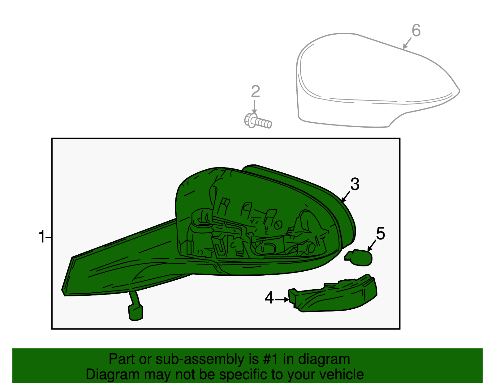 2018-2022 Toyota C-HR Mirror Assembly - Right - PASSENGER SIDE 87910 ...