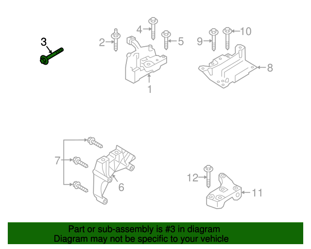 N-912-040-01 - Motor Mount Screw 2015-2024 Audi | Audi OEM Parts