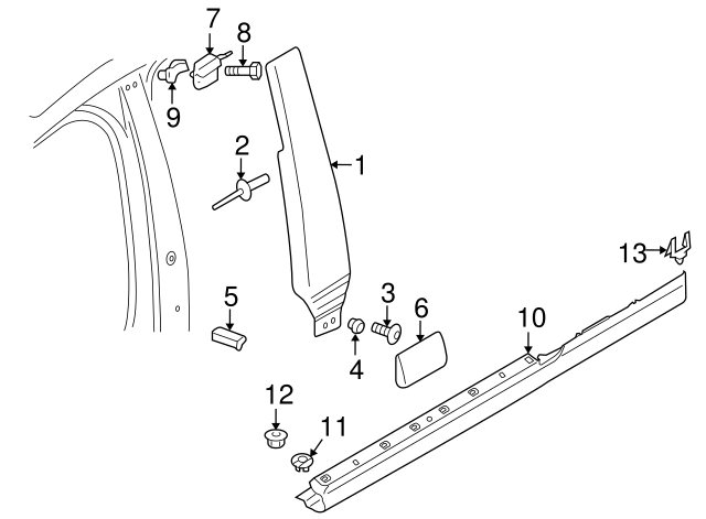 8P3-853-860-GRU - Rocker Molding 2006-2008 Audi | Audi OEM Parts