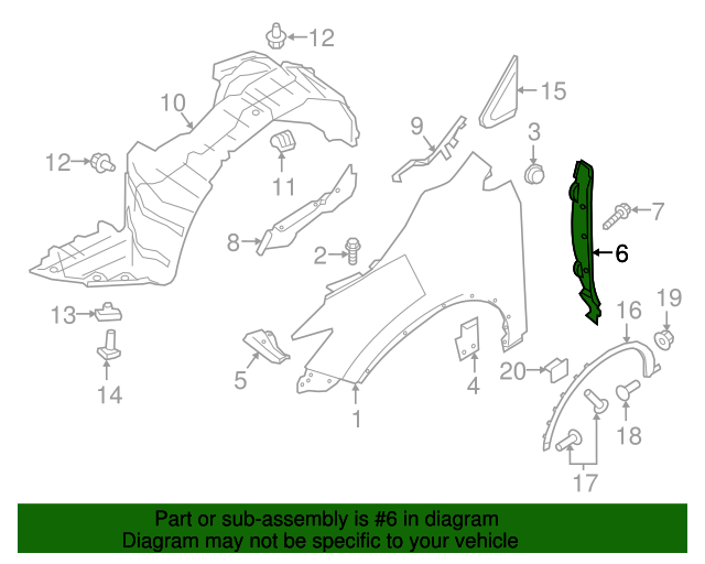 2015-2020 Nissan Murano Baffle Plate 63133-5AA0A | TascaParts.com