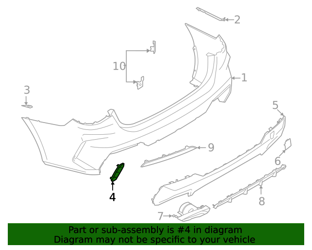 Genuine BMW 51-12-9-854-826 | Rear Bumper Grille Set - M Sport | FREE ...
