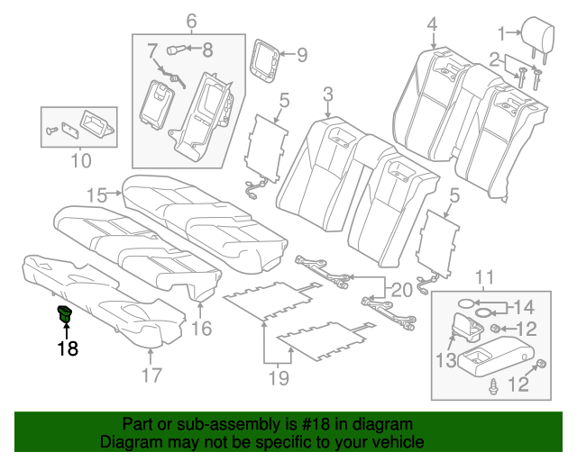 2013-2021 Toyota Seat Cushion Pad Hook 72693-06030 | Toyota Parts Center
