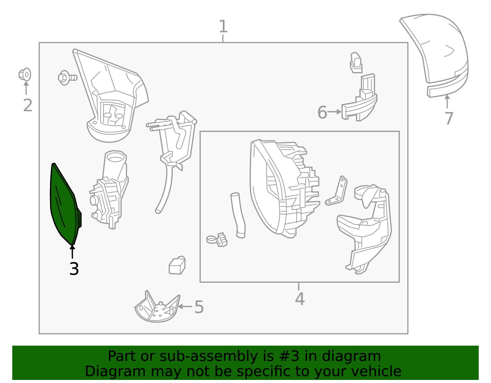 76253-TLA-A32 - Mirror Sub-Assembly L (Flat)(Heated) - 2017-2020 Honda ...