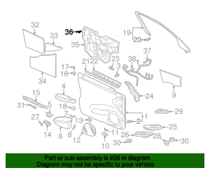 1998-2011 Cadillac Side Door Water Deflector Retainer 25646858 ...