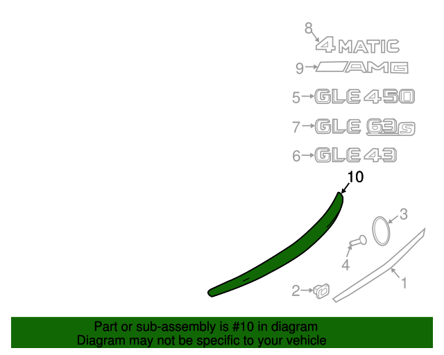 Rear Spoiler Attachment 292-790-00-00-9999 | Mercedes-Benz Parts