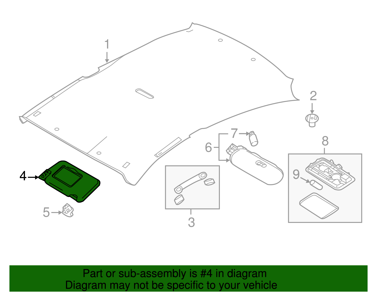 2013-2015 Nissan Sun-Visor 96401-3WC0A | OEM Parts Online
