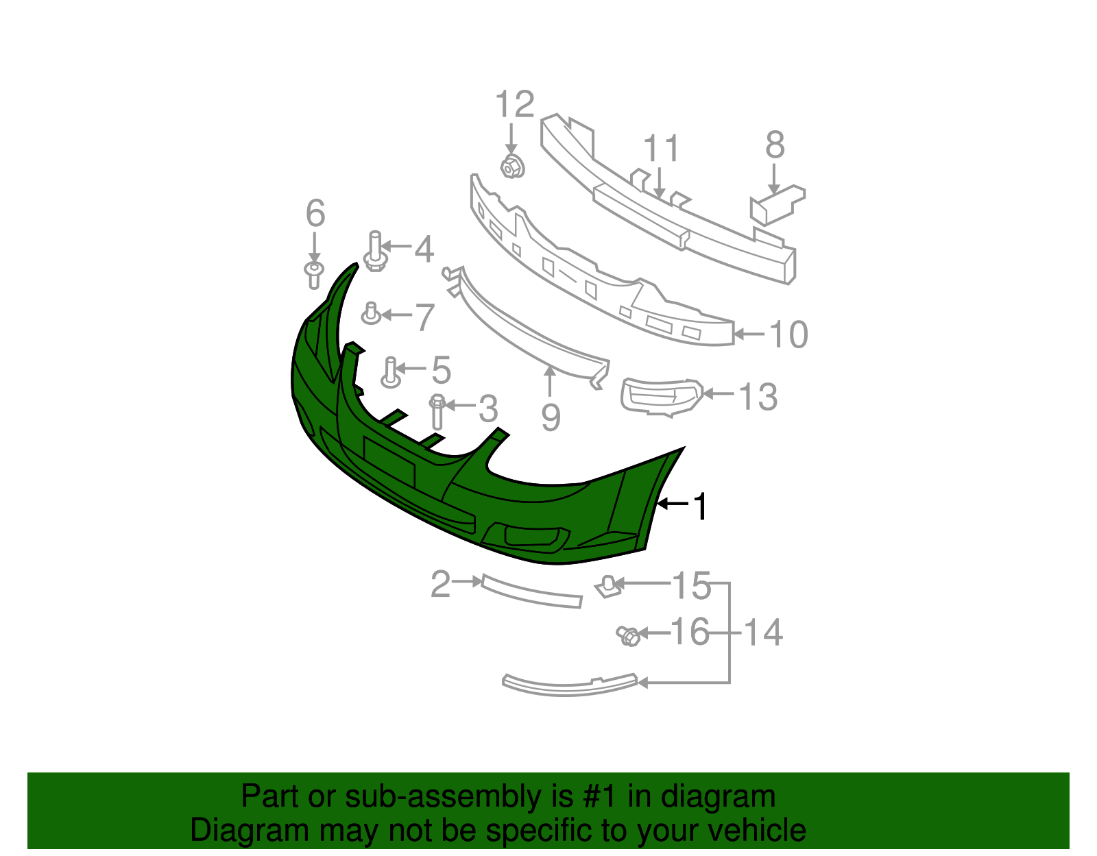 86511-1L001 - Bumper Cover 2007-2009 Kia | Kia.Parts