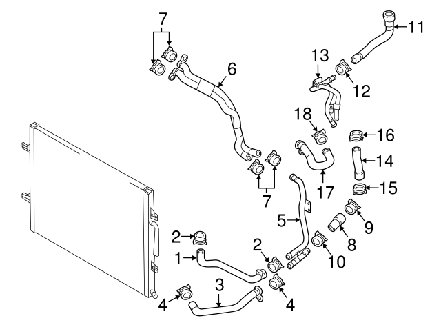 2013-2018 Audi Reservoir Hose 4G0-122-109-F | Audi USA Parts