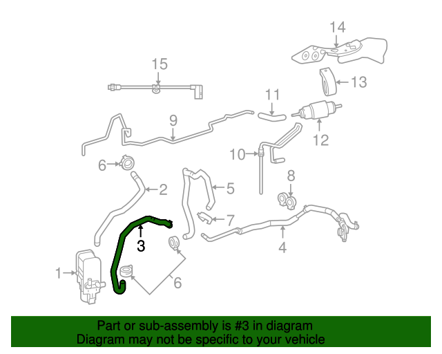 212-830-03-96 - HVAC Heater Hose 2011-2018 Mercedes-Benz ...