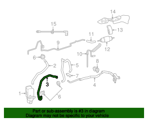 212-830-03-96 - HVAC Heater Hose 2011-2018 Mercedes-Benz ...