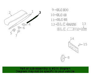 2020 Mercedes-Benz Upper Molding Upper Seal 253-793-00-88 | MB OEM Parts