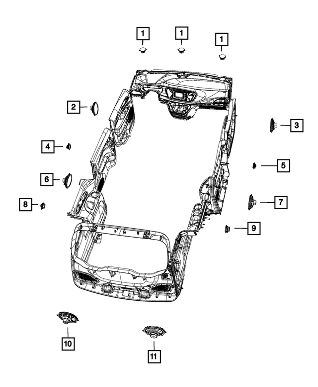 68584767aa - Speaker, Left, Quarter Trim Panel 2012-2024 Mopar ...