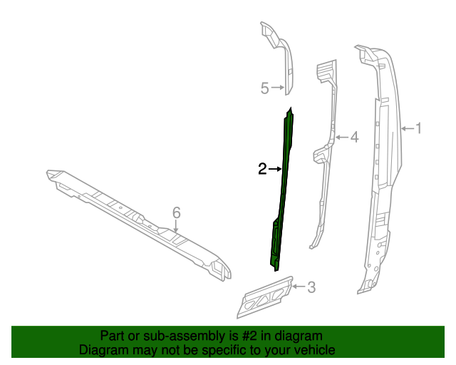 2014-2023 Ram Rear Pillar Reinforced - Driver's Side (LH) 68134192AA ...