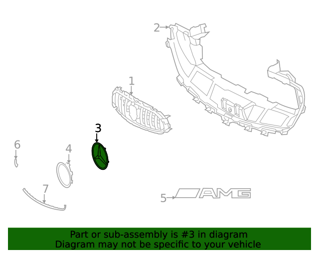 213-880-33-07 - Grille Emblem 2021-2023 Mercedes-Benz | AutoNationParts.com