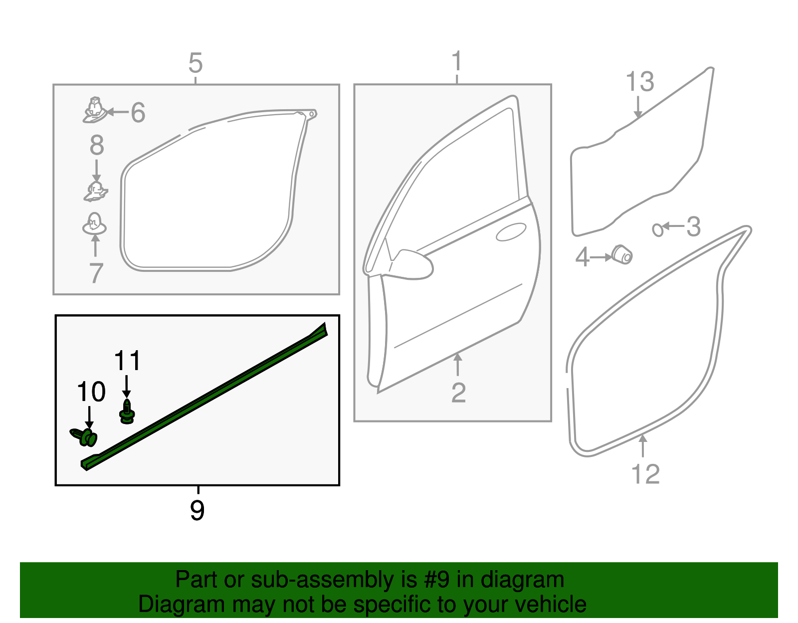 2011-2024 Mitsubishi Lower Weather-Strip 5725A165 | Mitsubishi Parts ...