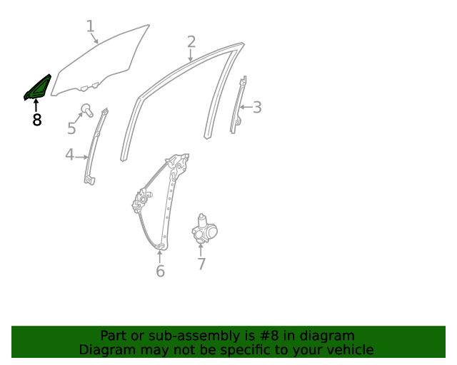 2019-2024 Toyota Fixed Glass 68126-0R050 | Toyota Parts Delivered