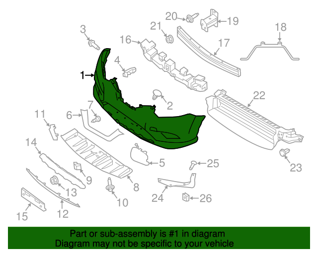 62022-6FL0H | Nissan Fascia-Front Bumper - Genuine OEM | 620226FL0H ...