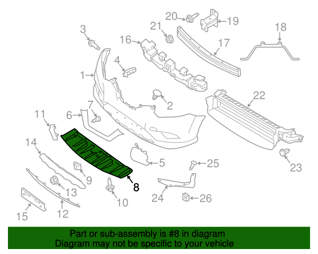 62660-4BC0A - Radiator Support Splash Shield 2017-2020 Nissan Rogue ...