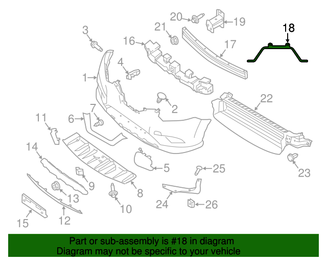 24230-6FL1B - Impact Bar Bracket - 2018 Nissan Rogue | Nissan OEM Parts ...