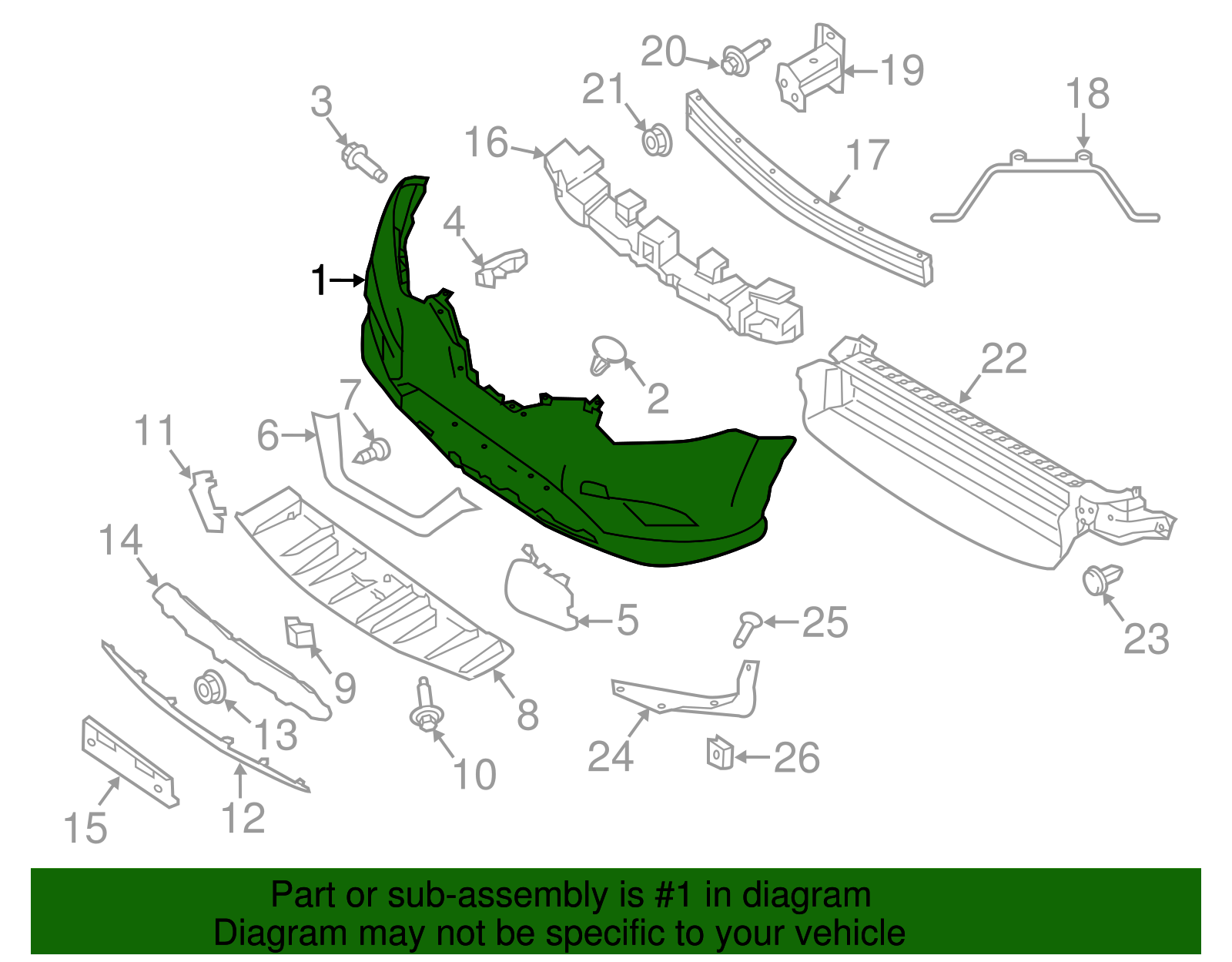 2017-2020 Nissan Rogue Bumper Cover 62022-6FL0H | OEM Parts Online