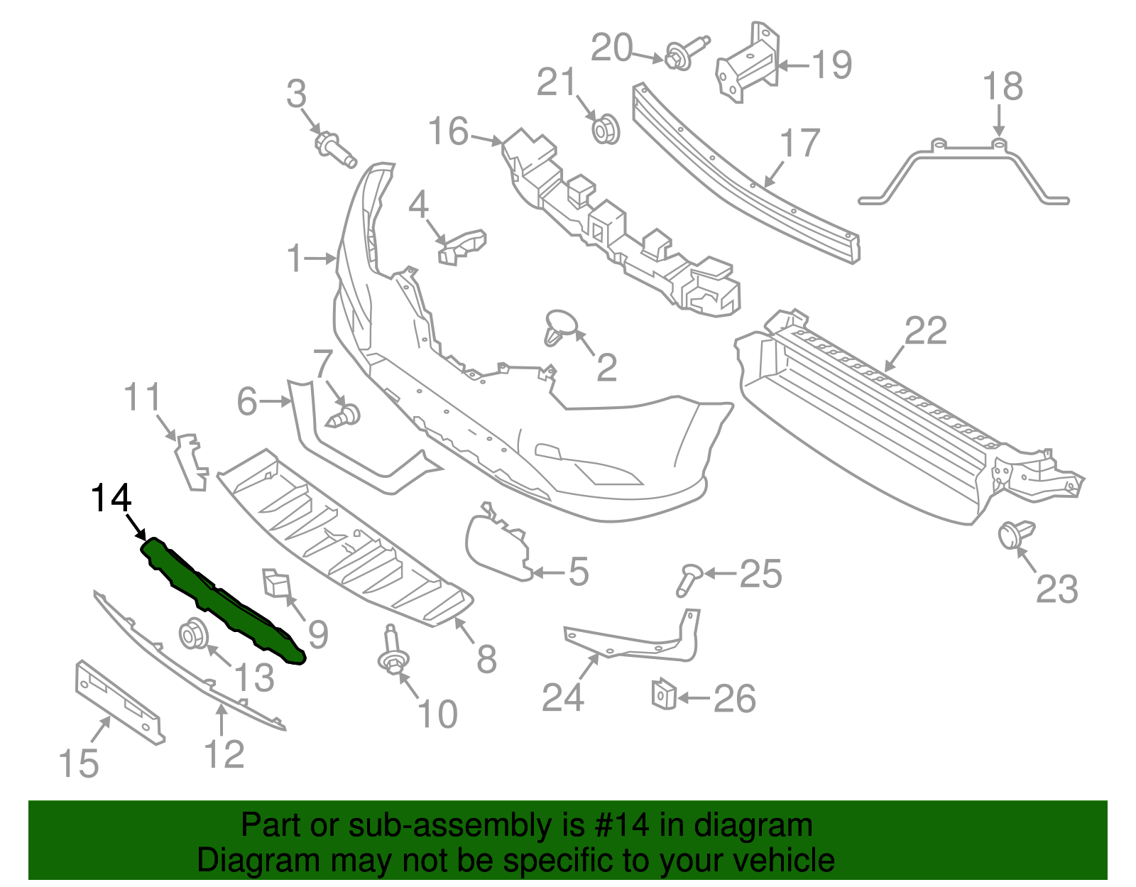 2017-2020 Nissan Rogue Bumper Grille 62254-6FL0A | Bill Kay Nissan Parts